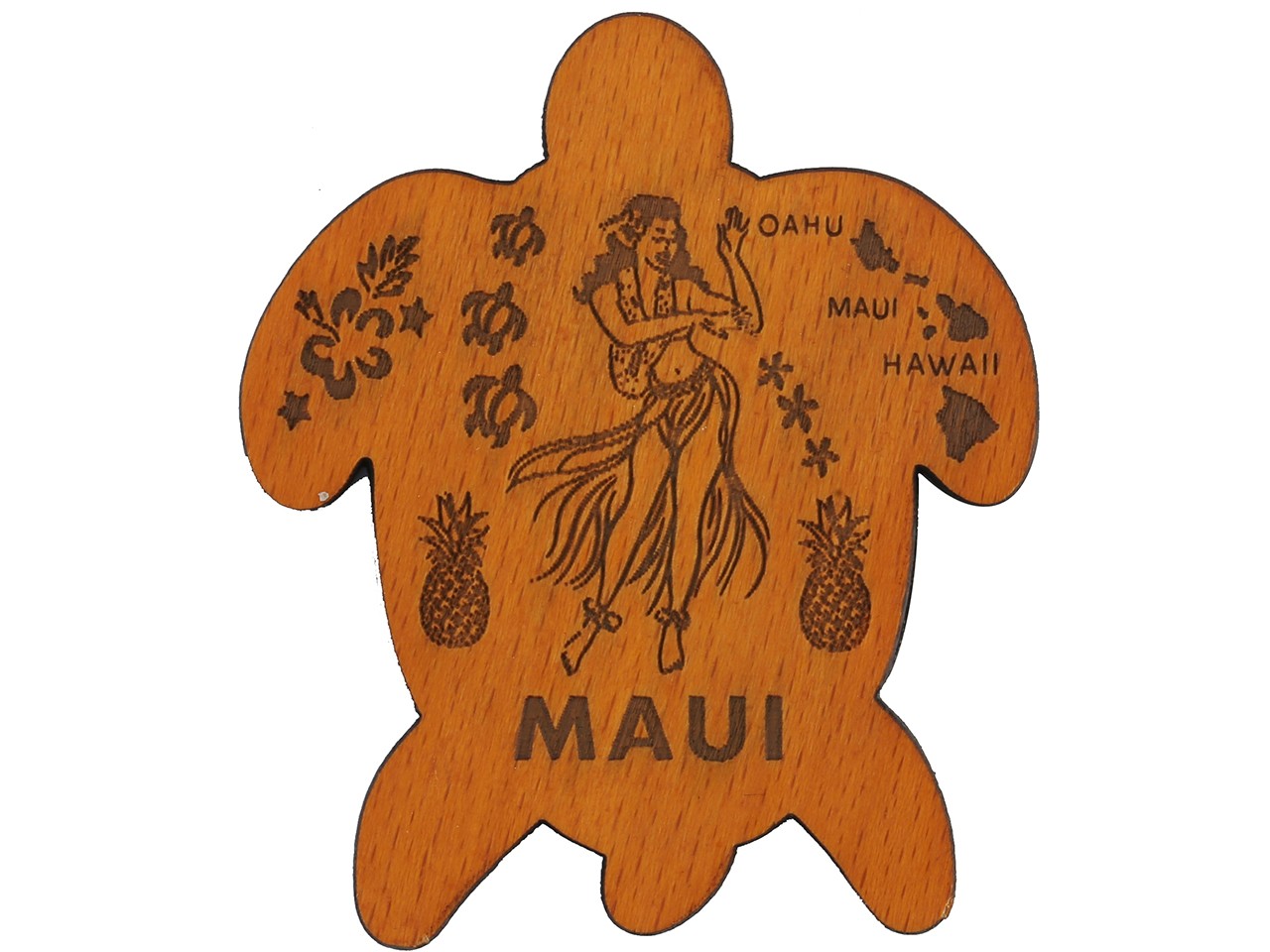 Surfboard Wood Craved Hawaii Maui Kauai Magnet