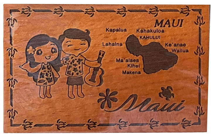 Surfboard Wood Craved Hawaii Maui Kauai Magnet
