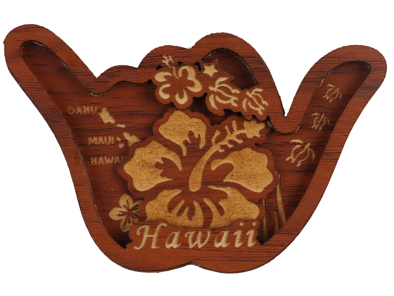 Surfboard Wood Craved Hawaii Maui Kauai Magnet